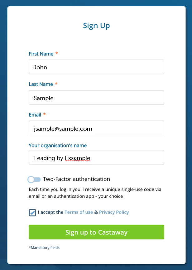 Sign Up with Xero – Castaway Help Centre