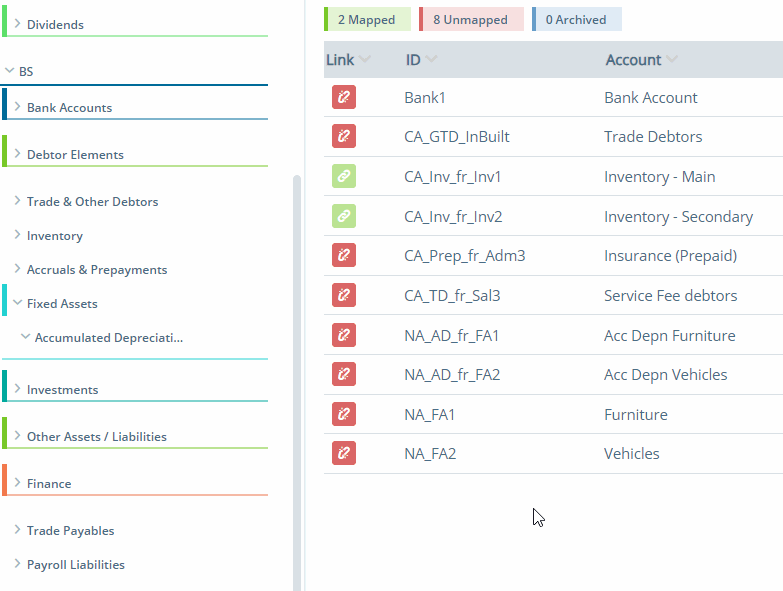Mapping your Chart of Accounts - where to start – Castaway Help Centre